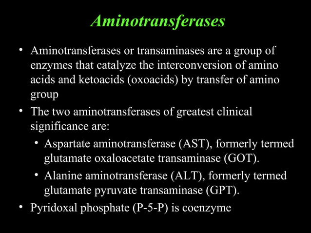 LIVER ENZYMES AST, ALT & ALP | PPT | Chemistry | Science