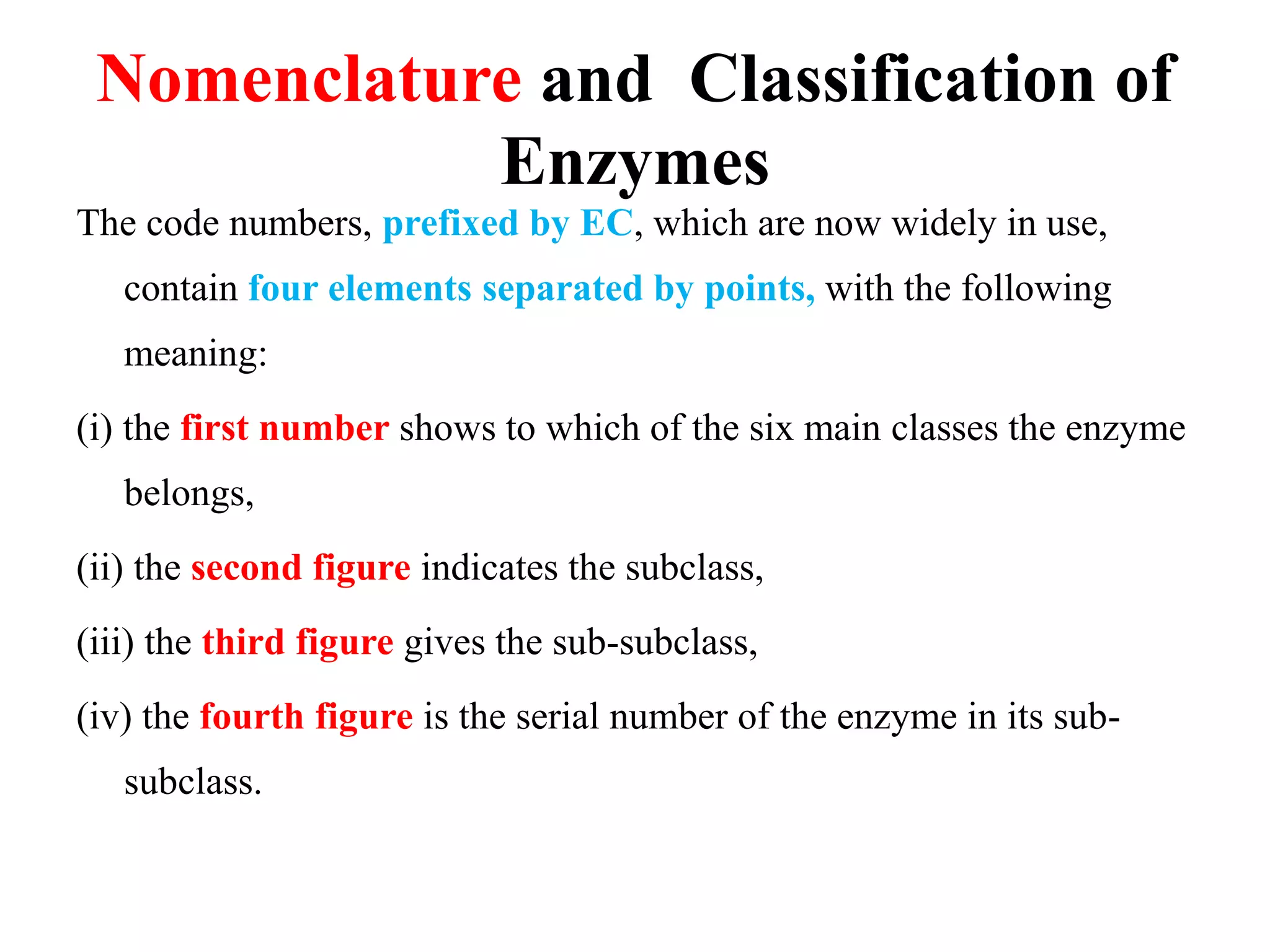 Enzymes properties, nomenclature and classification | PPTX | Chemistry | Science