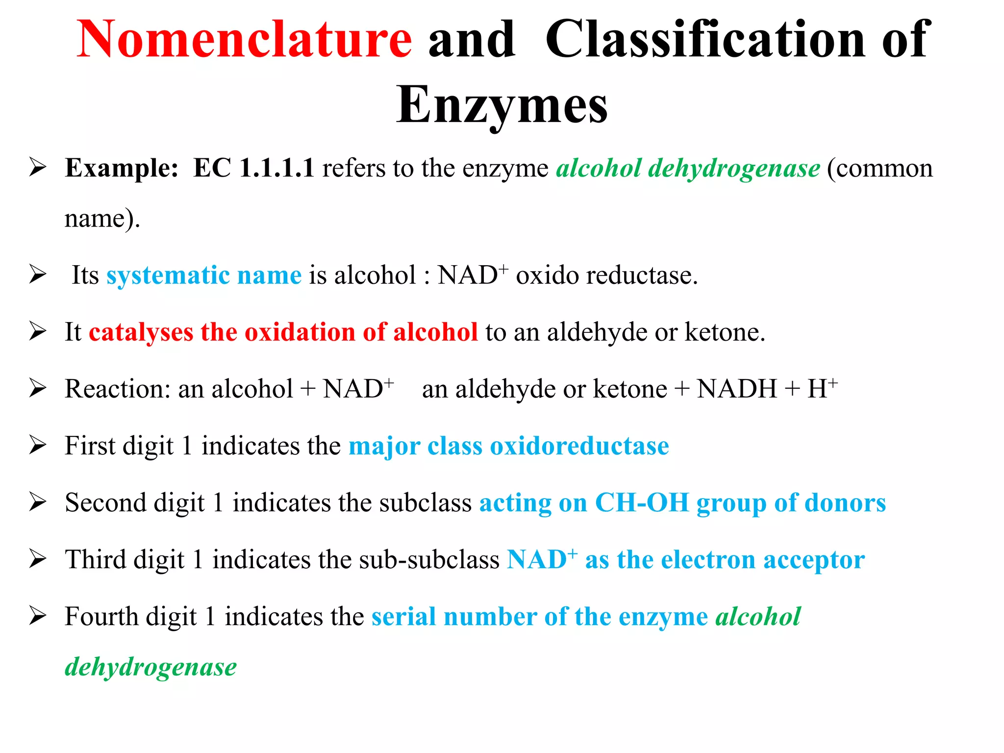 Enzymes properties, nomenclature and classification | PPTX
