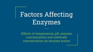 BIOLOGY ENZYME PRESENTATION INCLUDING GRAPHS | PDF