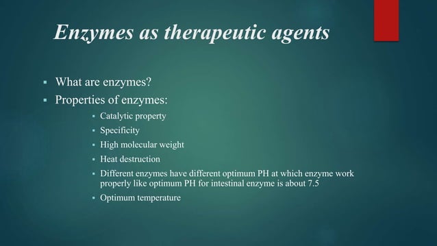 Enzymes as therapeutic agents | PPTX | Digestive Disorders | Diseases ...