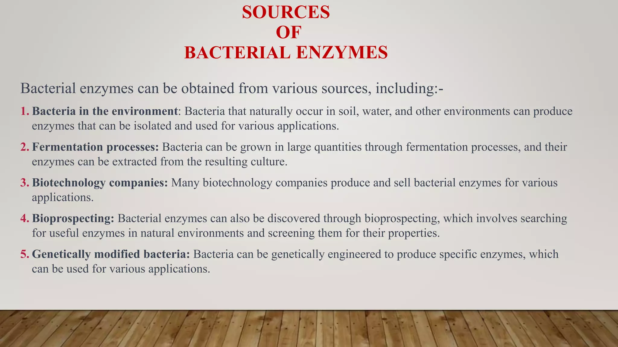 Bacterial enzymes, industrial enzymes and production of enzymes by ...