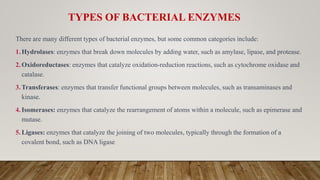 Bacterial enzymes, industrial enzymes and production of enzymes by ...