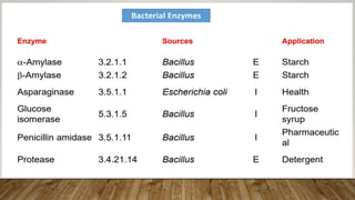 Bacterial enzymes, industrial enzymes and production of enzymes by ...