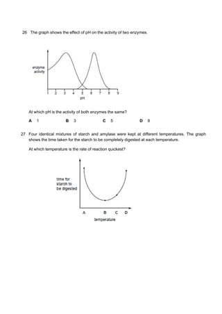CHAPTER 5 ENZYMES CLASSIFIED PAPER TWO FOR IGCSE STUDENTS | PDF