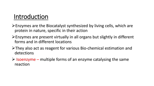 Enzymes in disease diagnosis | PPT