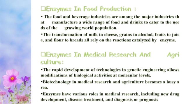 Enzymes in foods | PPTX | Chemistry | Science