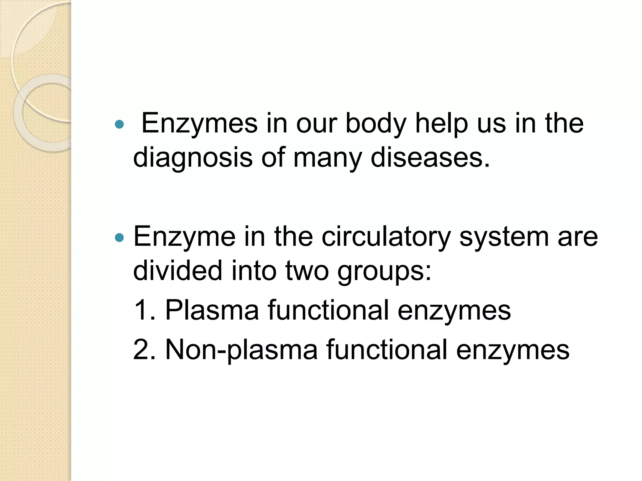 Enzymes in health and diseases final | PPTX | Blood Disorders | Diseases and Conditions