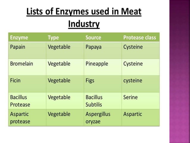 Enzymes in meat industry | PPTX