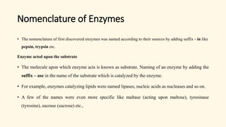 Enzymes(introduction,nomenclature and classification) | PDF