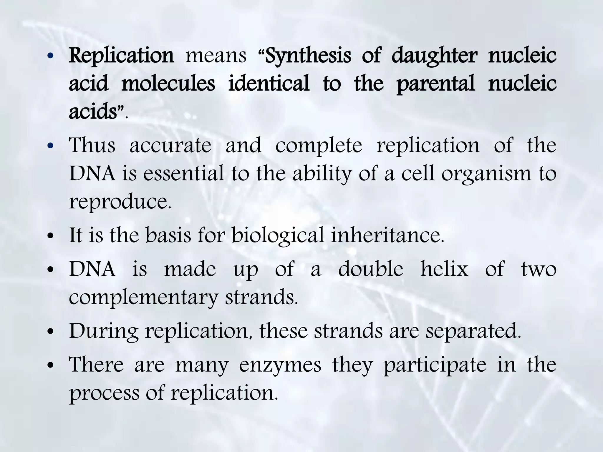 Enzymes involved in dna replication | PPTX