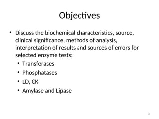 fundamentals of Enzymes diagnostic tests ppt | PPT