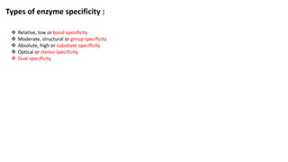 Enzyme specificity | PPTX