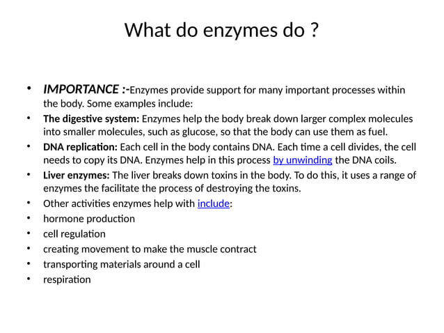 ENZYMES PPT Bsc medical lab science and technology | PPT