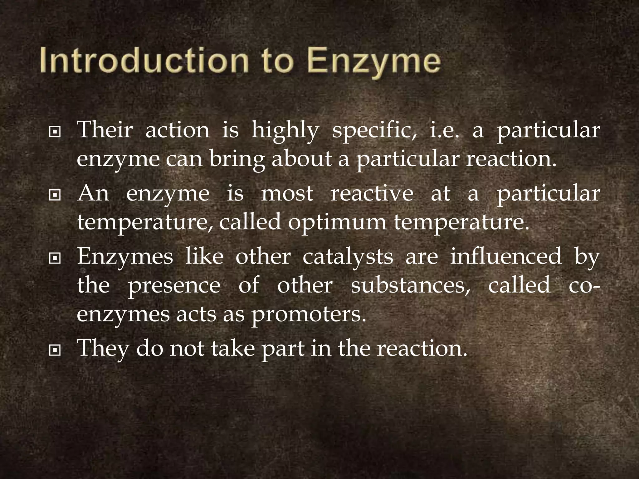 Enzymes (Definition, characteristics, mechanism action, activity ...