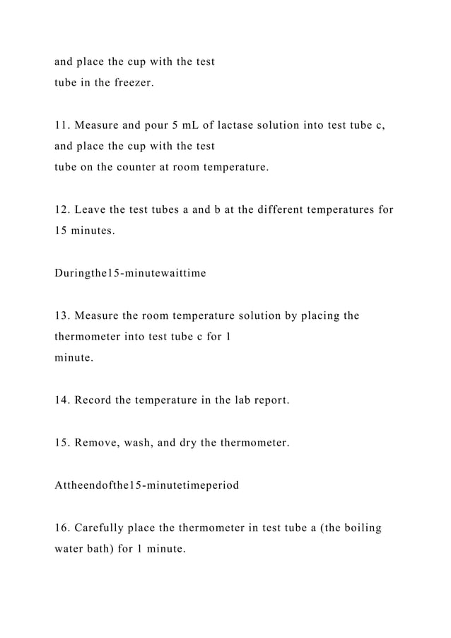 Enzymes Temperature, pH, andSpecificityHands-on labs, in.docx