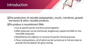 Enzymes used for cloning techniques | PPTX