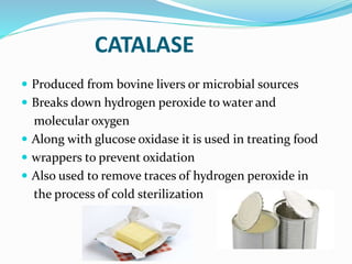 Enzymes used in food industry | PPTX
