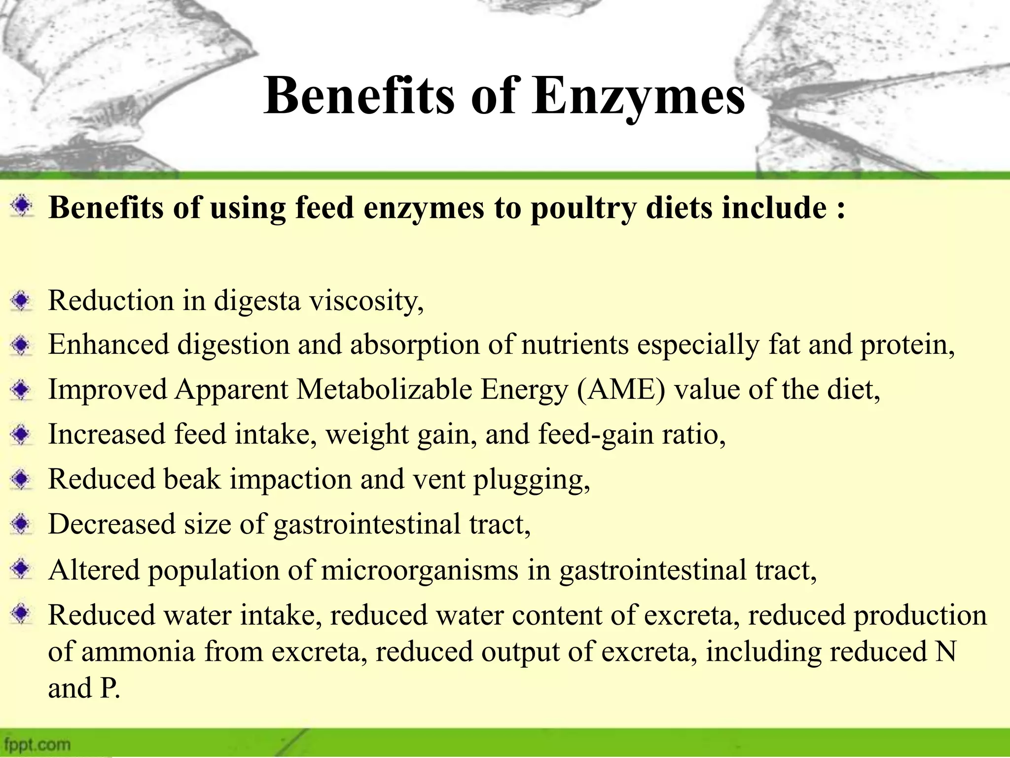Enzymes used in poultry and ruminant nutrition | PPTX