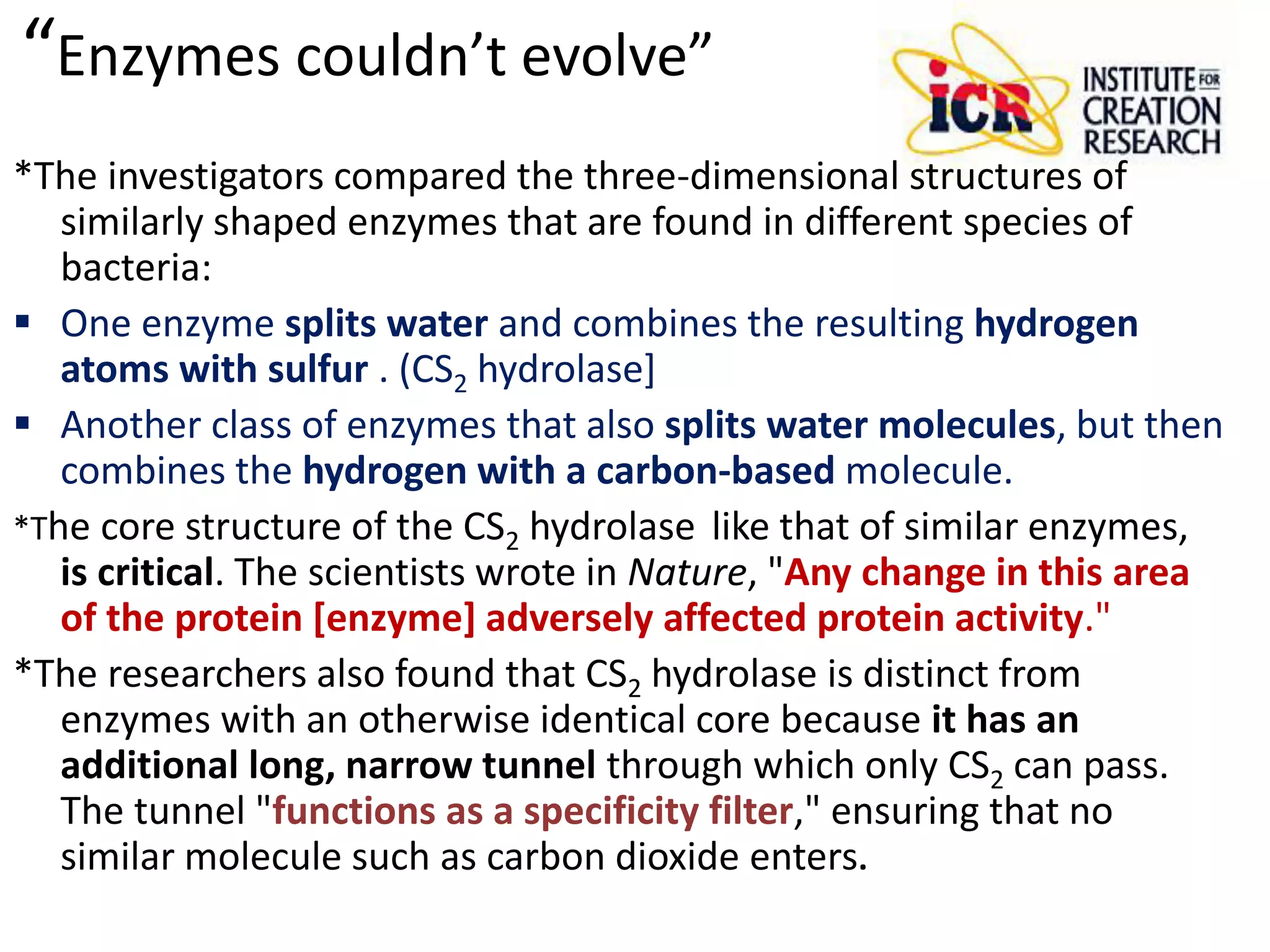 Enzyme system evolution | PPT