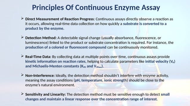 Enzyme assay (Continuous Enzyme Assays).PPT | Chemistry | Science