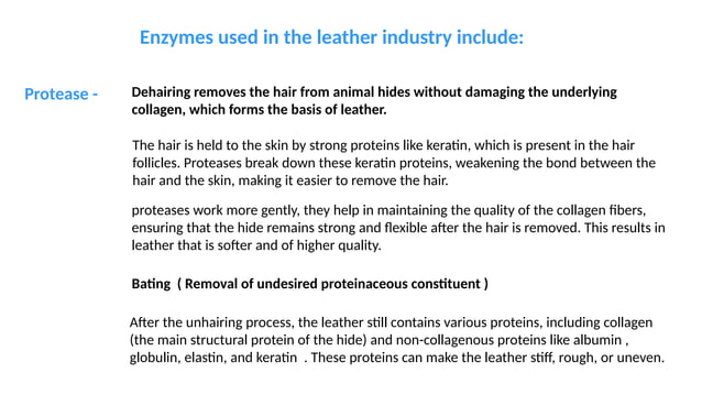 enzyme uses in leather, paper and textile industries.pptx