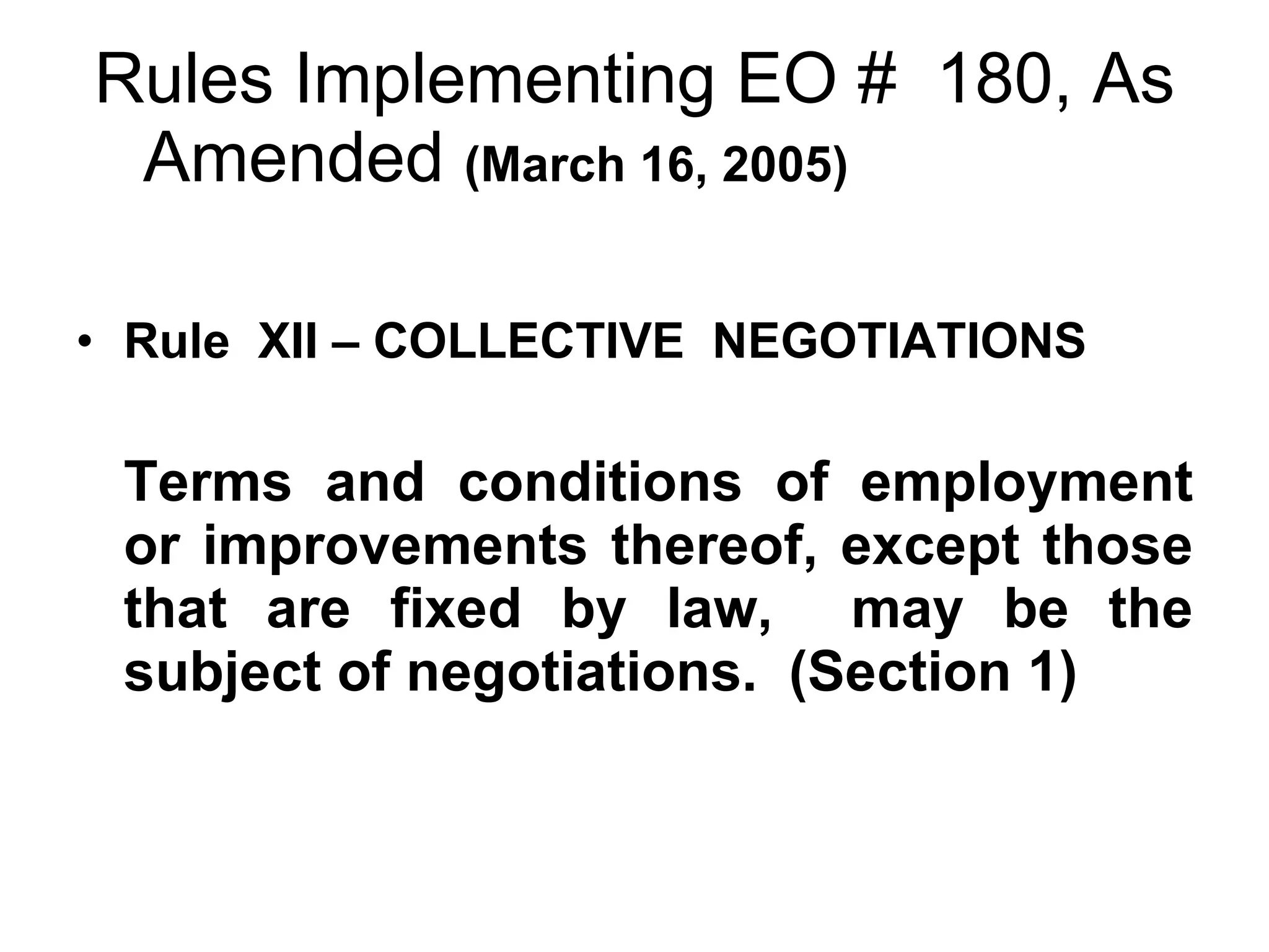 Executive Order No. 180 | PPT | Business | Business and Finance