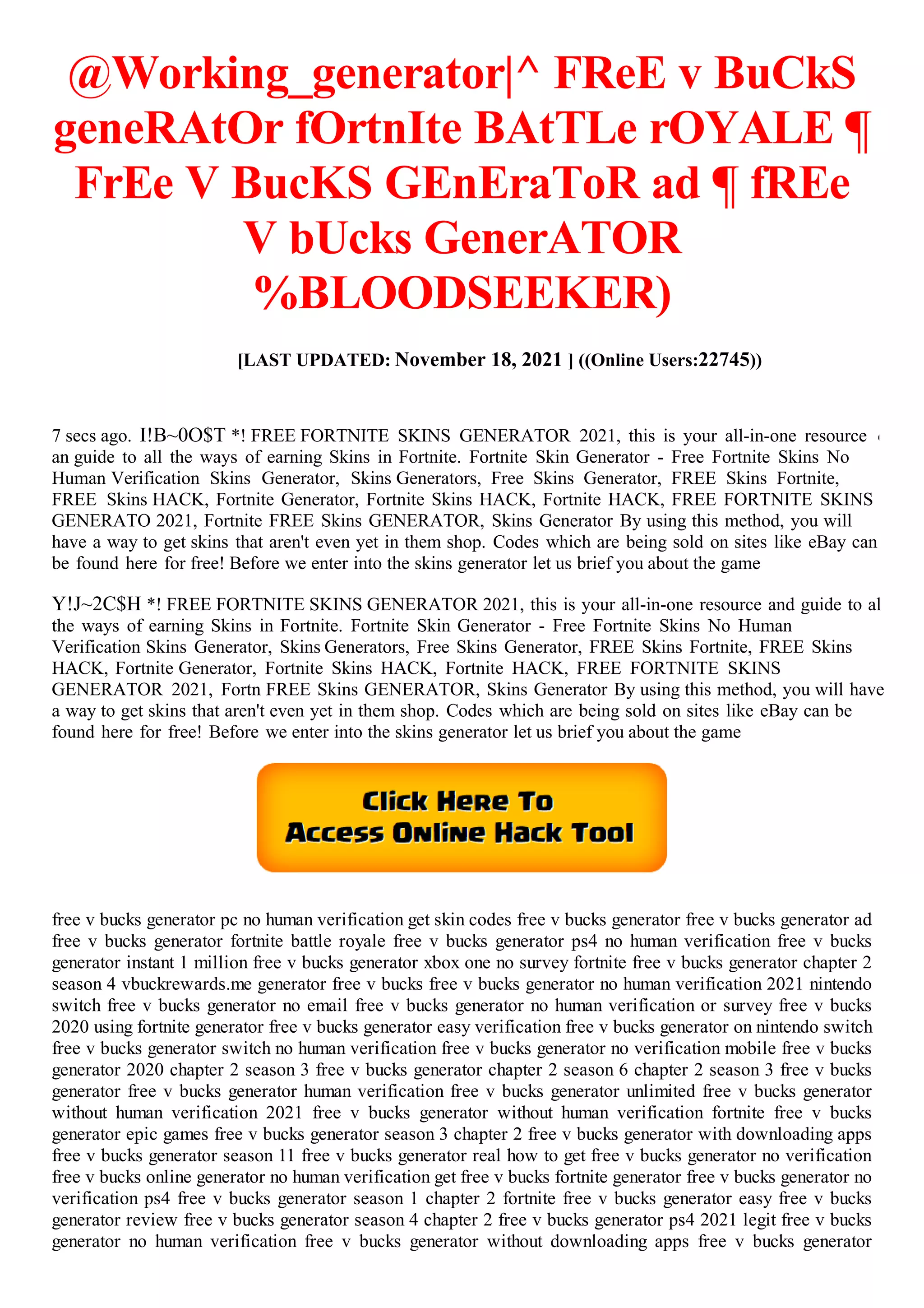 FREE FORTNITE SKINS GENERATOR 2021 | PDF | Computer Software and ...