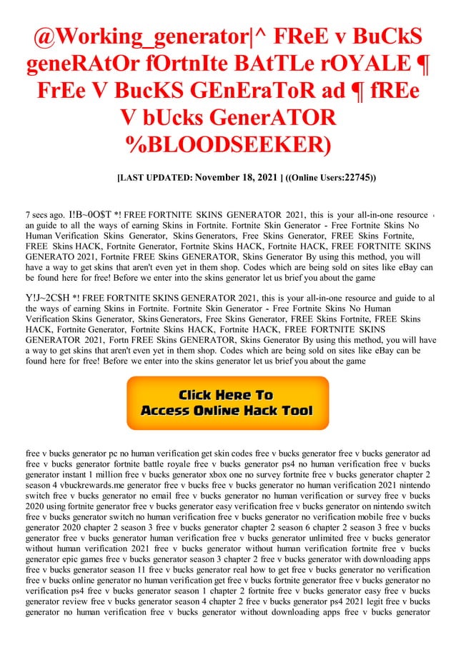 FREE FORTNITE SKINS GENERATOR 2021 | PDF