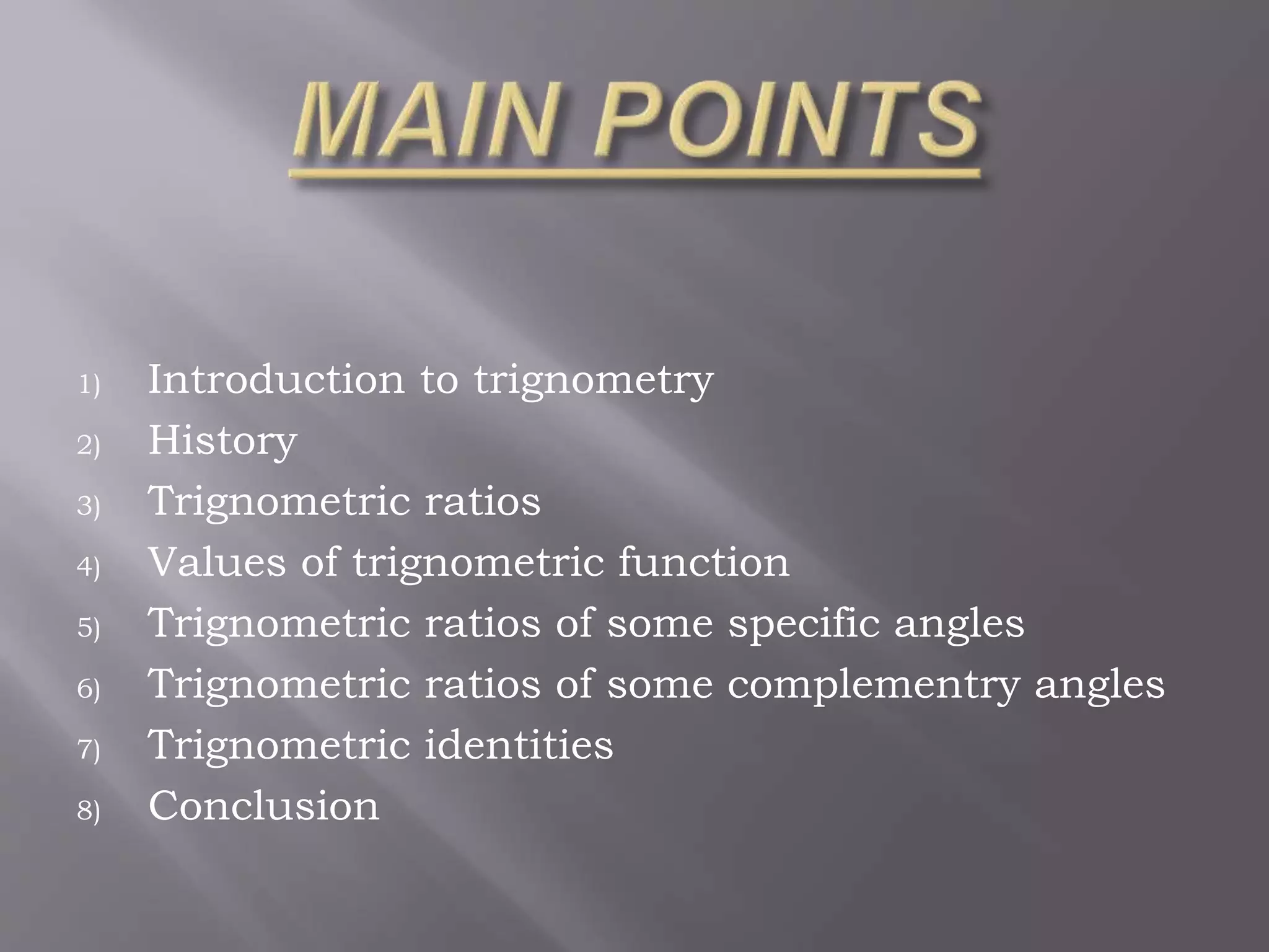 Introduction to trignometry | PPTX