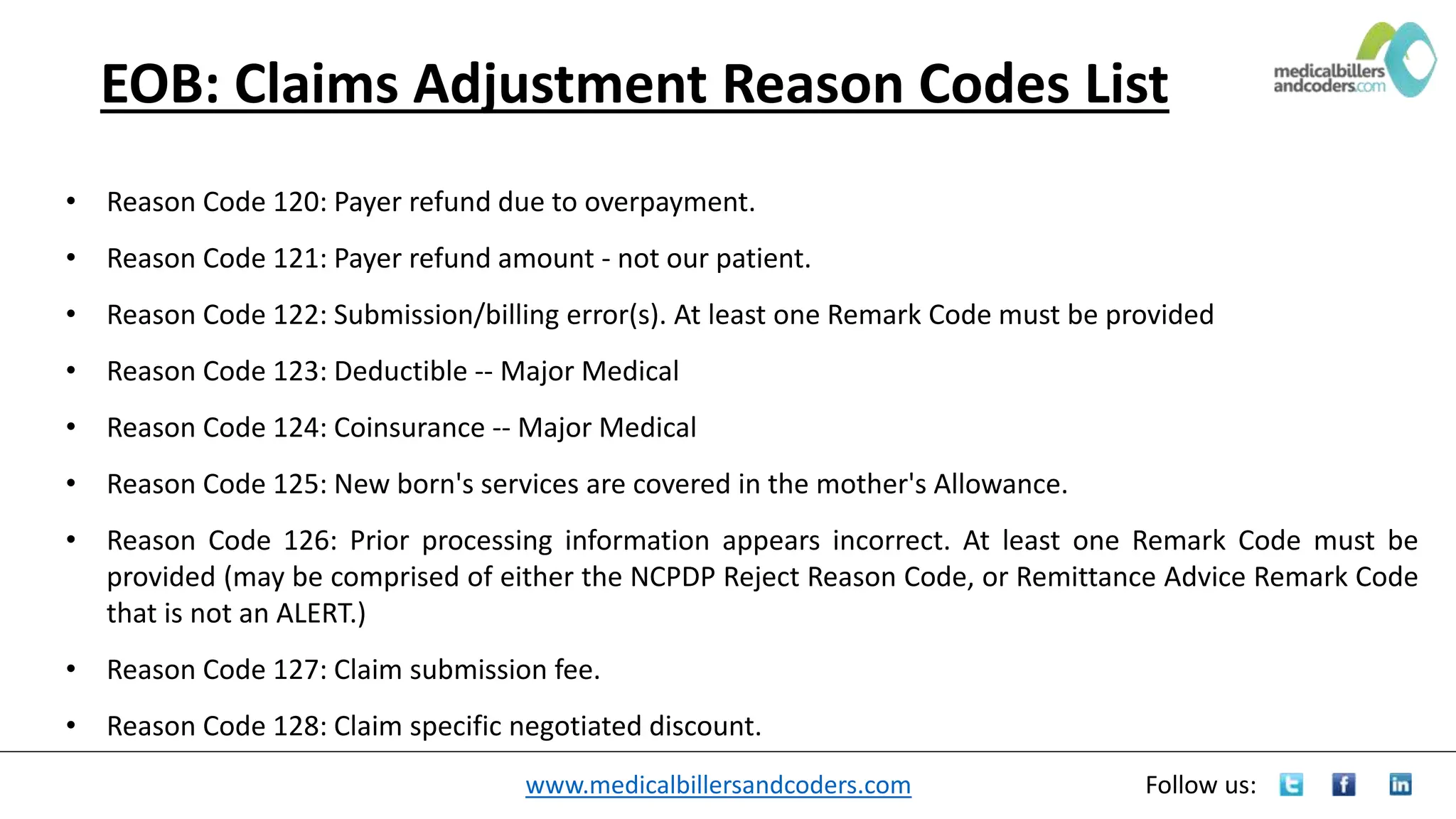 EOB- Claims Adjustment Reason Codes List.pptx