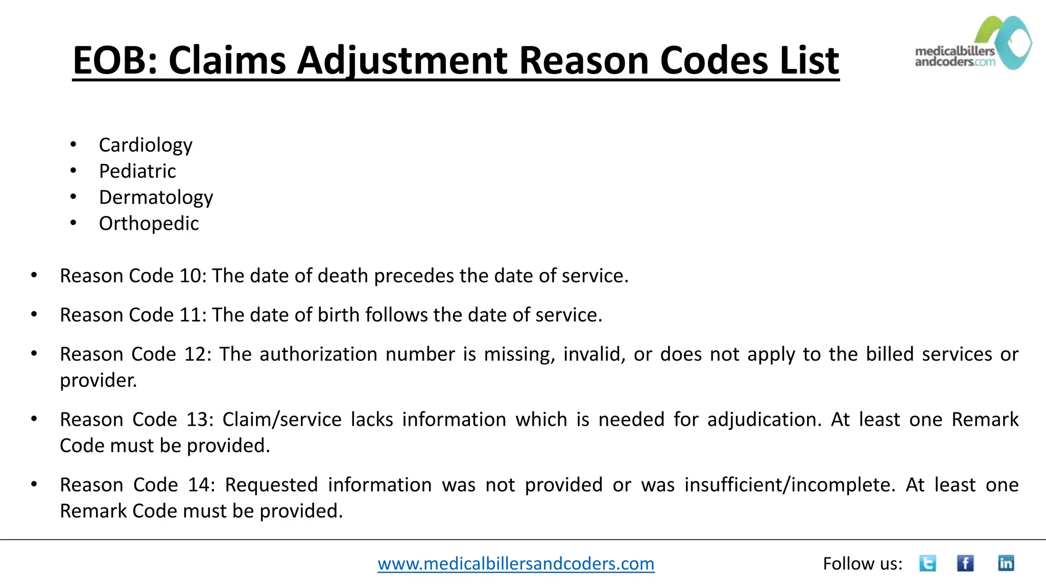 EOB- Claims Adjustment Reason Codes List.pptx