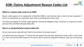EOB- Claims Adjustment Reason Codes List.pptx