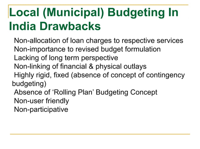 Local Planning, Budgeting, Fiscal Discipline | PPT