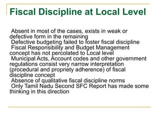 Local Planning, Budgeting, Fiscal Discipline | PPT