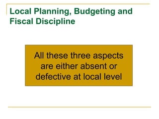 Local Planning, Budgeting, Fiscal Discipline | PPT