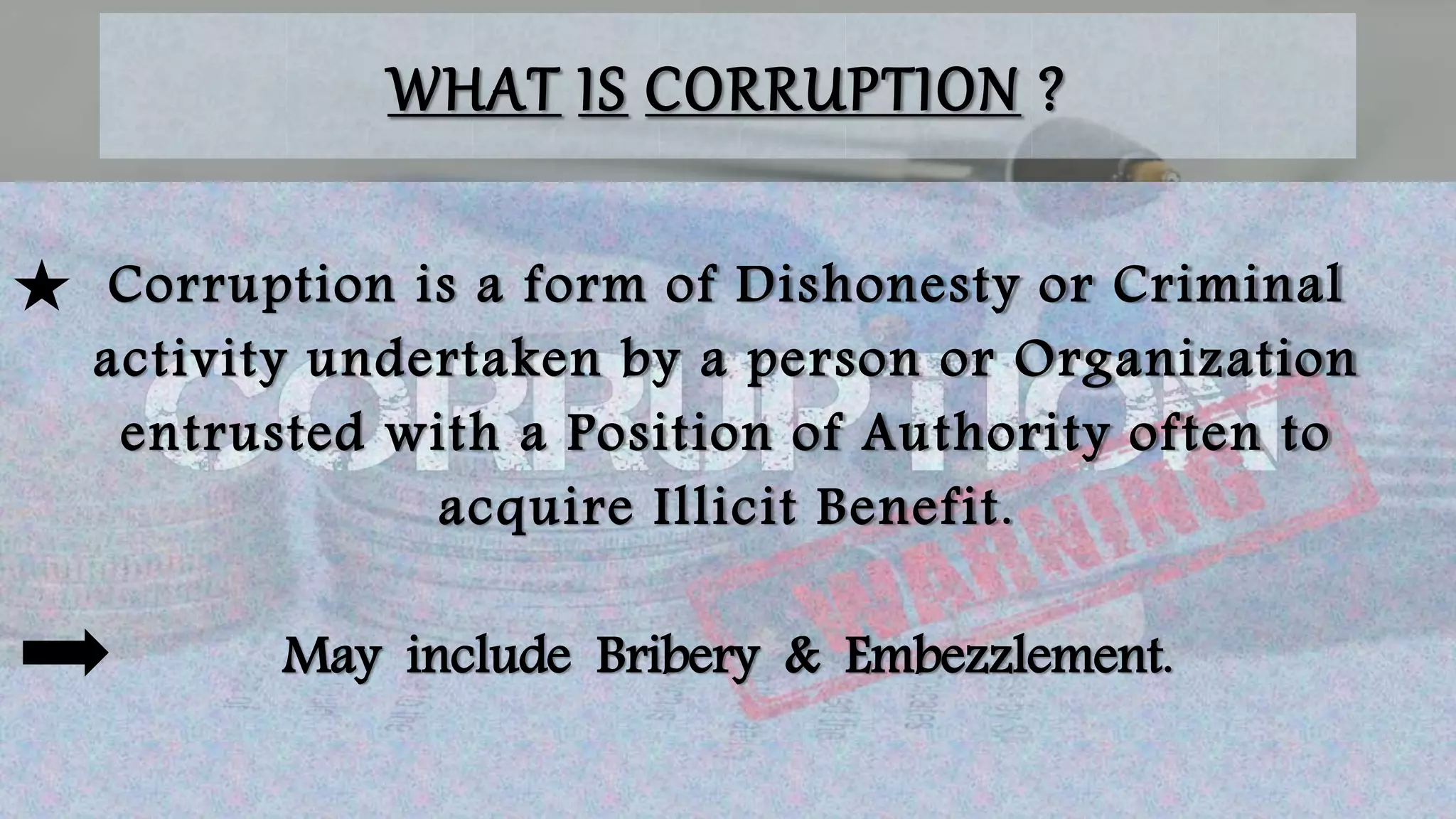 ERADICATION OF CORRUPTION IN GOVERNMENT ESTABLISHMENTS | PPTX | Debated Sensitive Social Issues ...