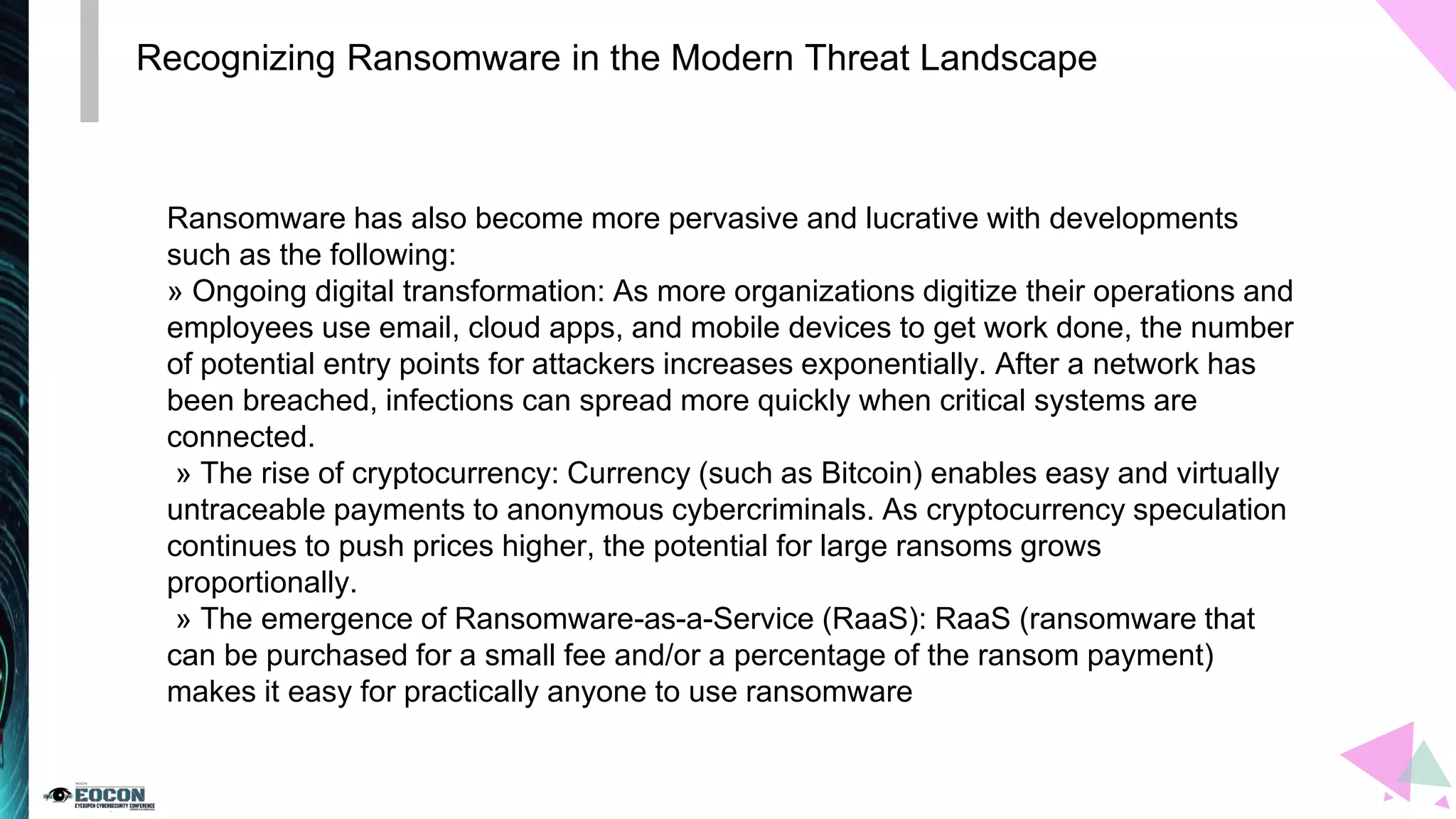 Ransomware : Challenges and best practices | PPT