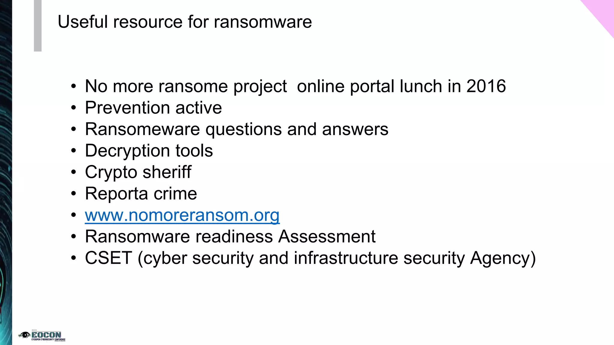 Ransomware : Challenges and best practices | PPT
