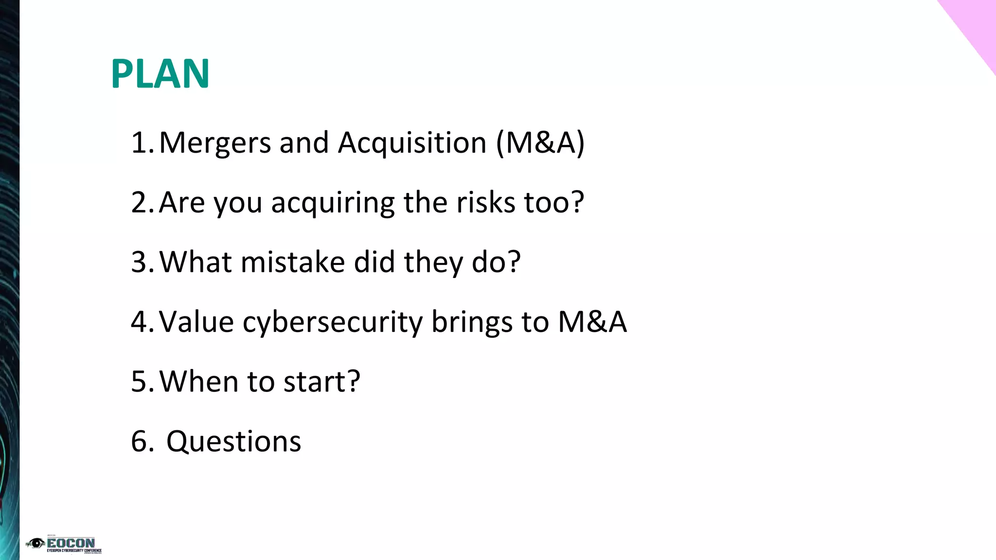 Cybersecurity in Mergers and Acquisitions (M&A) | PDF