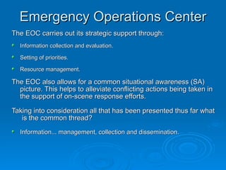 Eoc Operations And Management Training Mod 0 | PPT