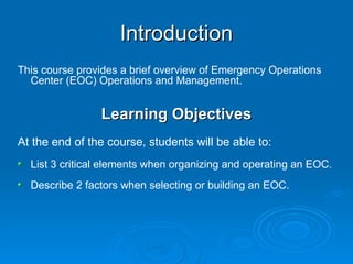 Eoc Operations And Management Training Mod Ii | PPT