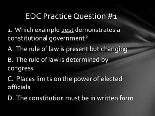 Eoc practice questions | PPTX