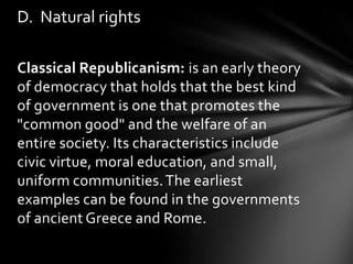Classical Republicanism