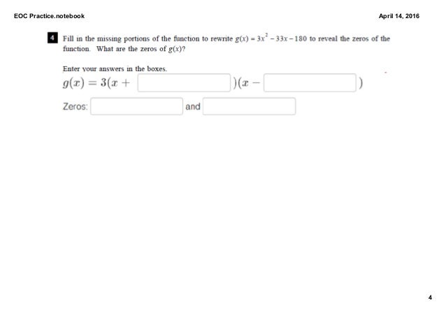 Algebra 1 Eoc Practice Test