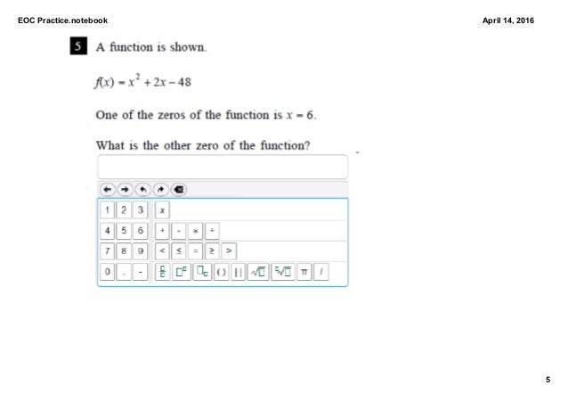 Algebra 1 - EOC Practice Test