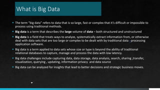 Big data analytics - Introduction to Big Data and Hadoop | PPTX