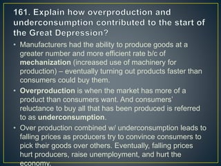 Eoct review questions gps 17 and 18 great depression and new deal | PPTX