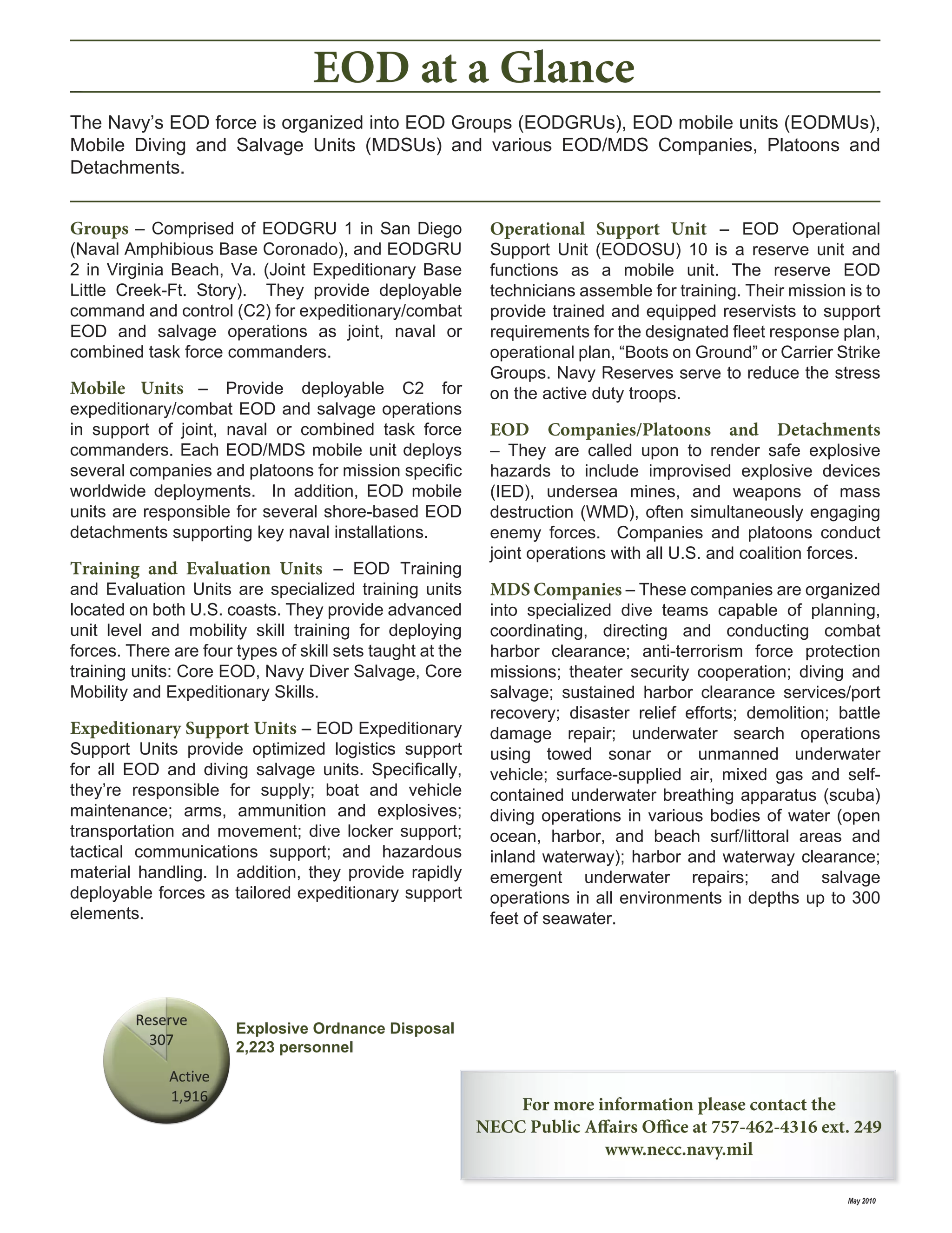 Eod Fact Sheet 2010 | PDF