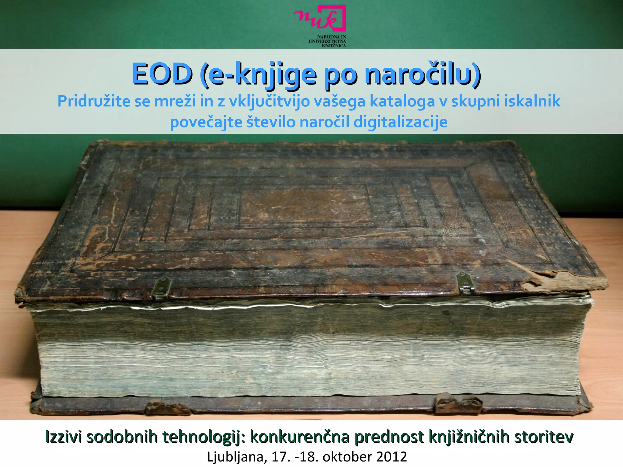 Kratka EOD predstavitev (poster) / Short EOD presentation (poster ...